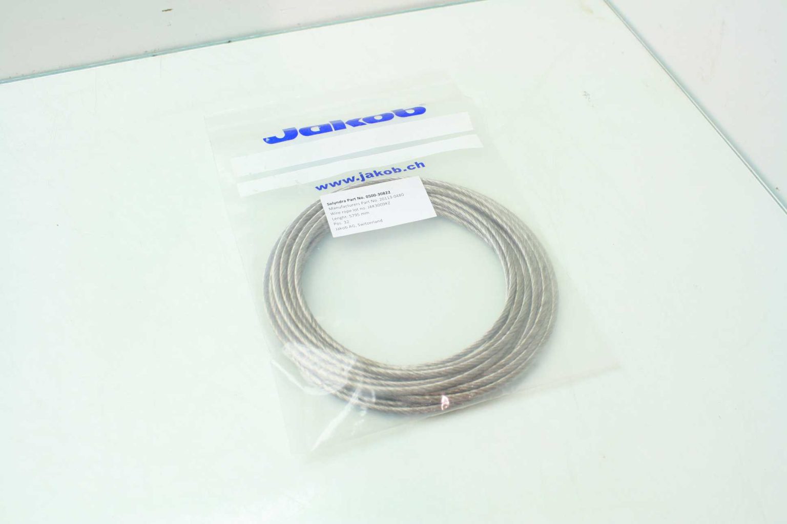 New Jakob 20113-0480 Stainless Steel Wire Rope 4mm Diameter x 5795mm ...