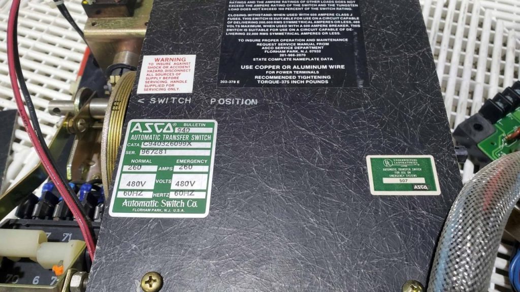 Asco 962 Automatic Transfer Switch, Bypass Isolation Switch w/ 459666 ...