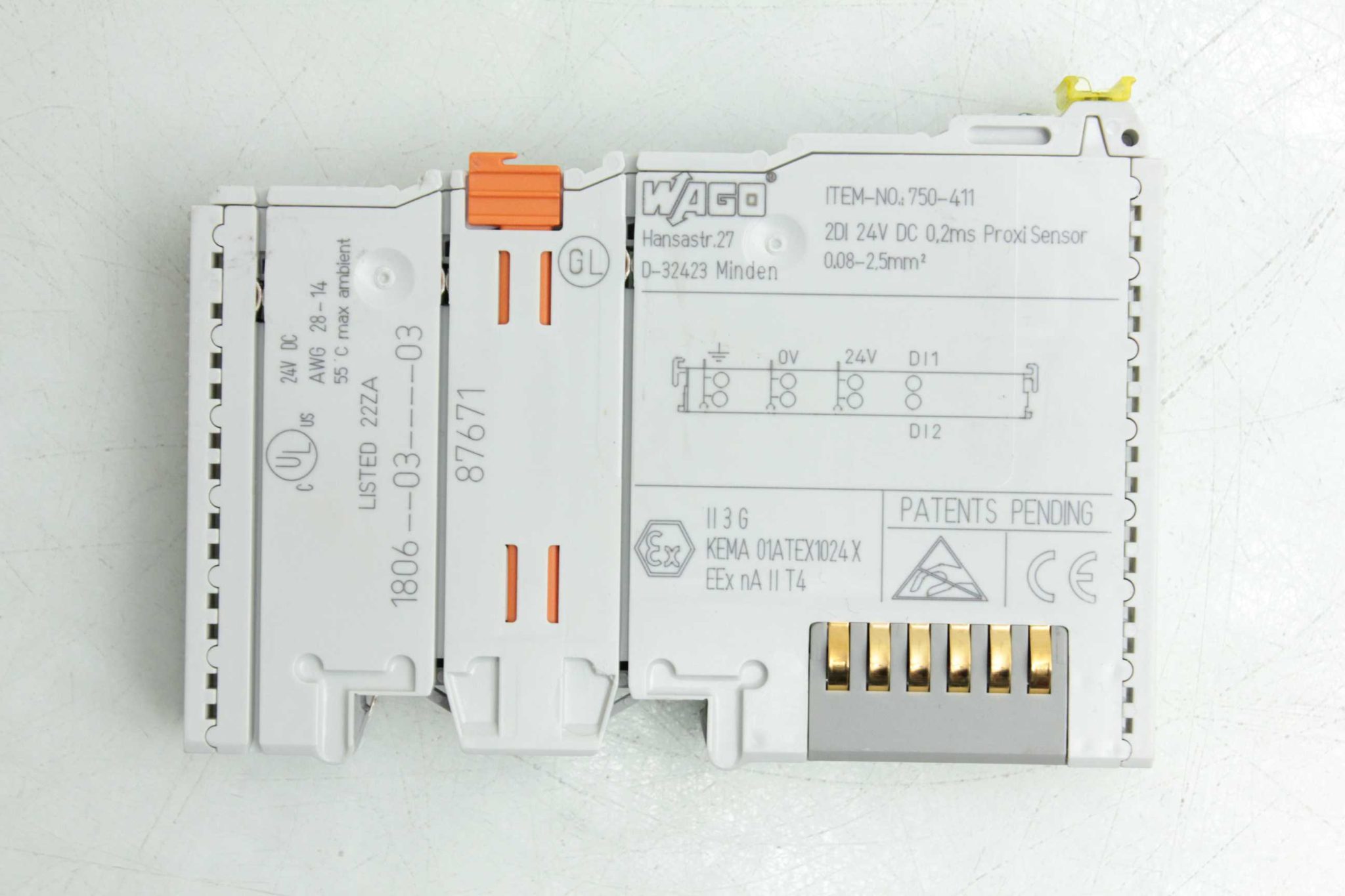 WAGO 750-411 Digital Input Module / 2 Channel - Used - Motion Constrained Surplus