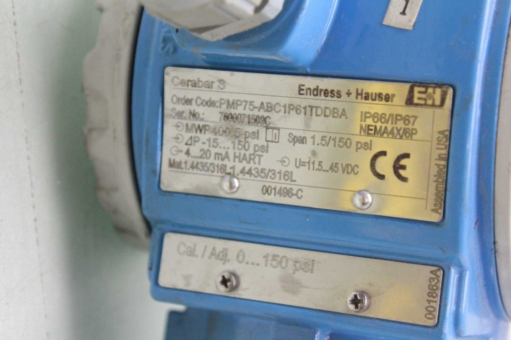 Endress + Hauser PMP75-ABC1P61TDDBA Cerabar Digital Pressure ...