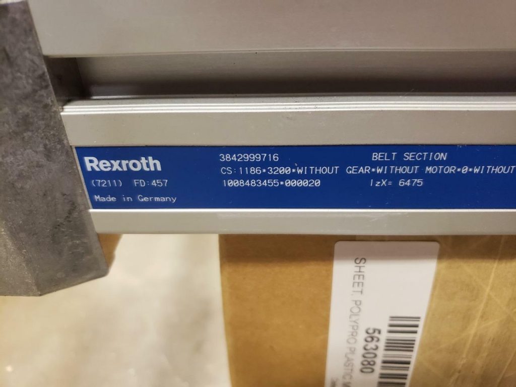 2 Rexroth 3842999716 CS-1186-3200 Single Track Section Belt Conveyors ...