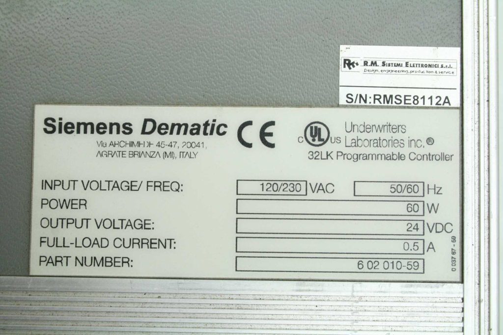 Siemens Dematic Sortec 602010-59 Modular Conveyor Controller 32LK PLC ...