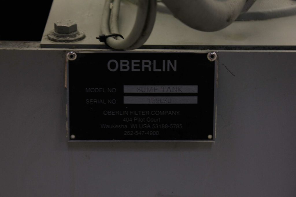 Oberlin Sump Tank 2/3 HP Coolant Tank Pump Telemecanique Starter - Used ...
